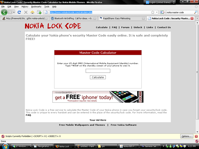 Mengetahui Security Code pada HP nokia berbasis bb5, dct3, dct4 ...